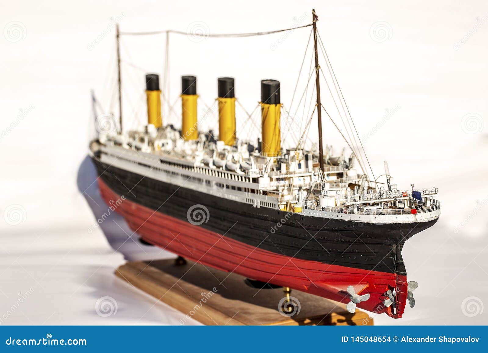 Handmade Model of Titanic. Beautiful Handmade Model of Titanic Isolated ...