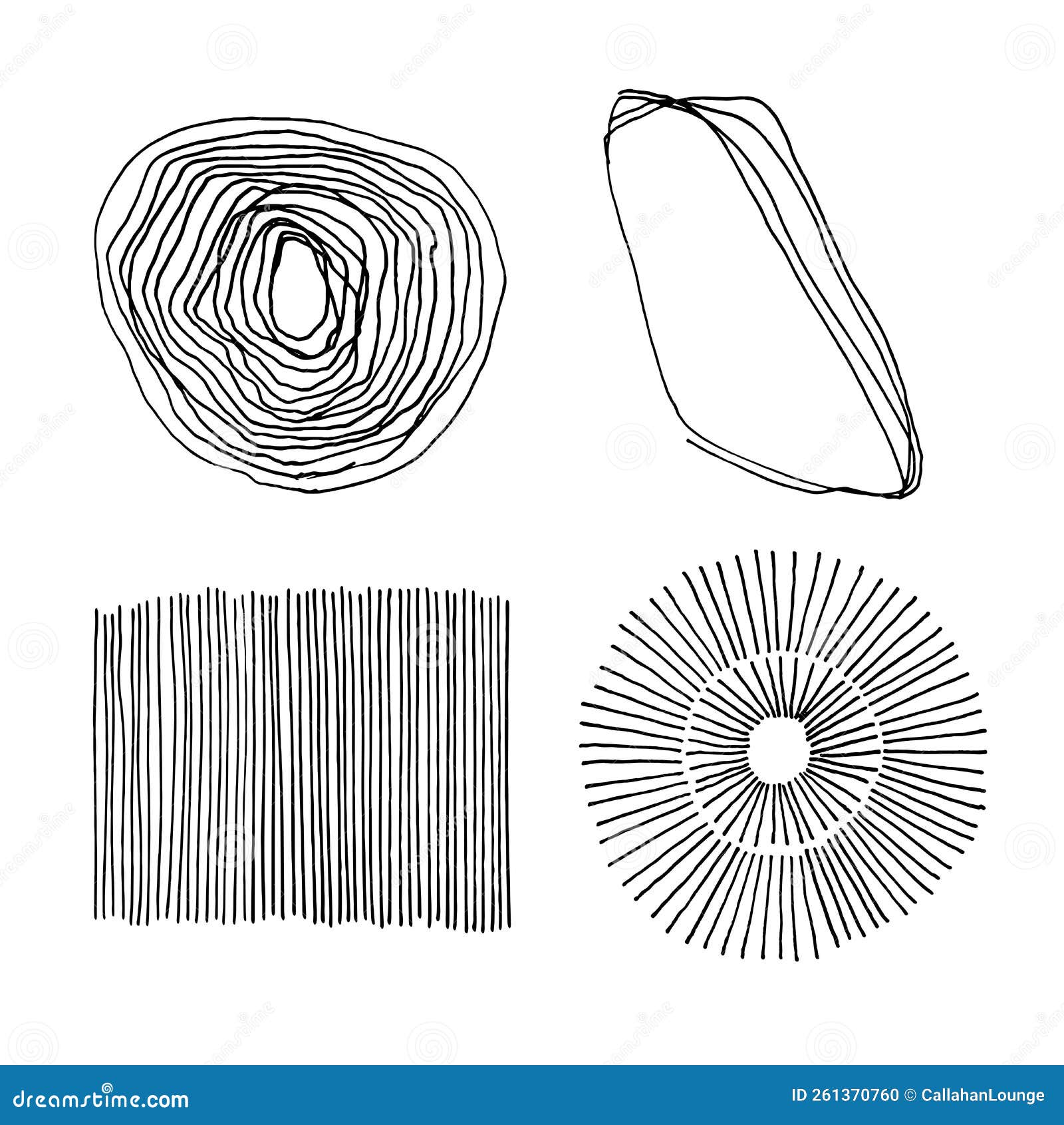 Set of Vintage Style, Mid Century Handmade Graphic Elements for ...