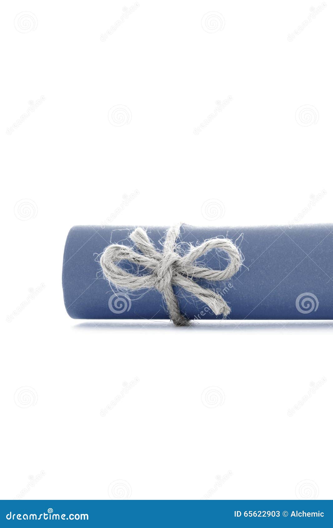 Handmade Natural Rope Knot Tied on Blue Letter Scroll Isolated Stock ...