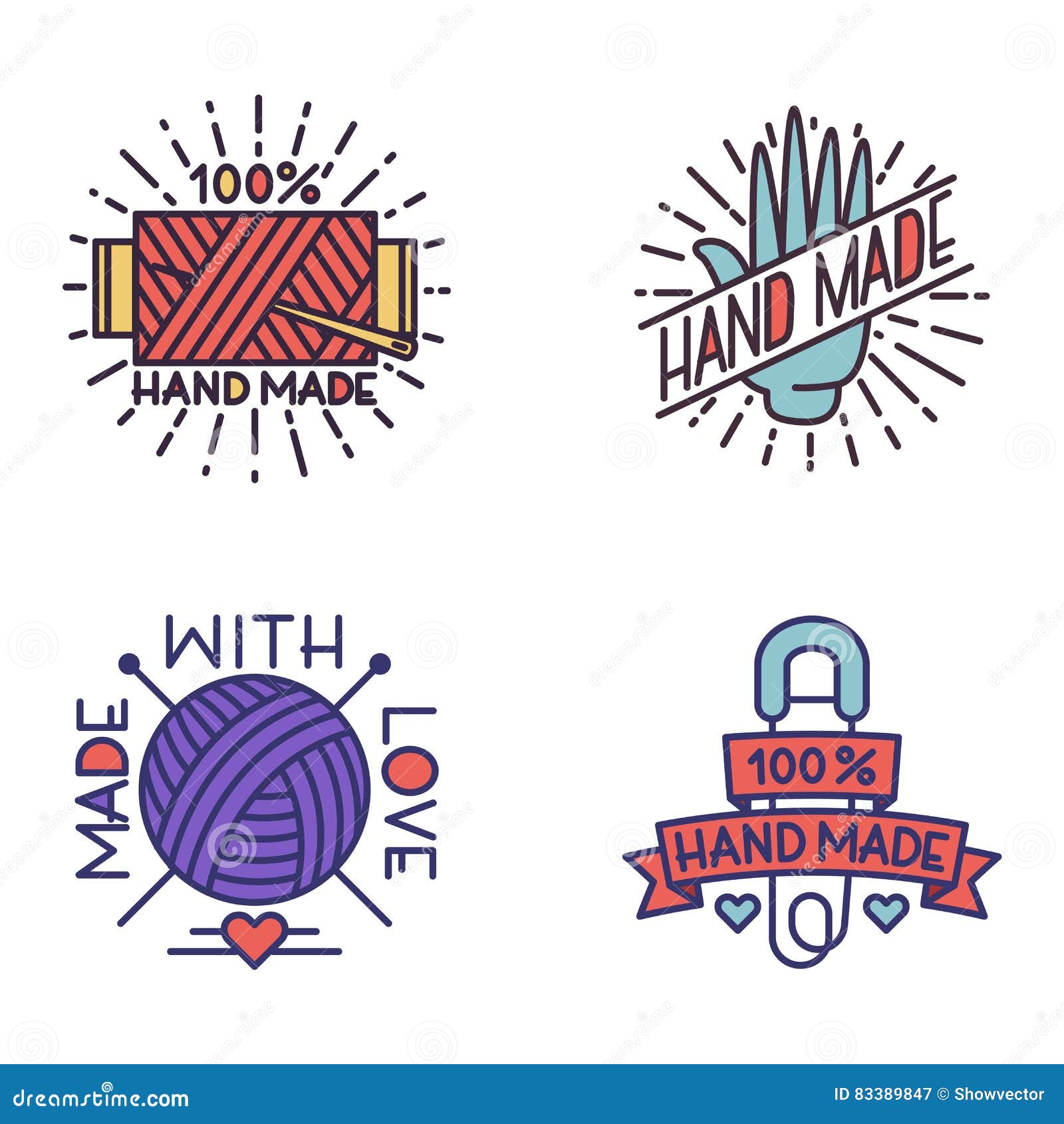 Handmade Needlework Badge Logo Vector Stock Vector - Illustration of ...