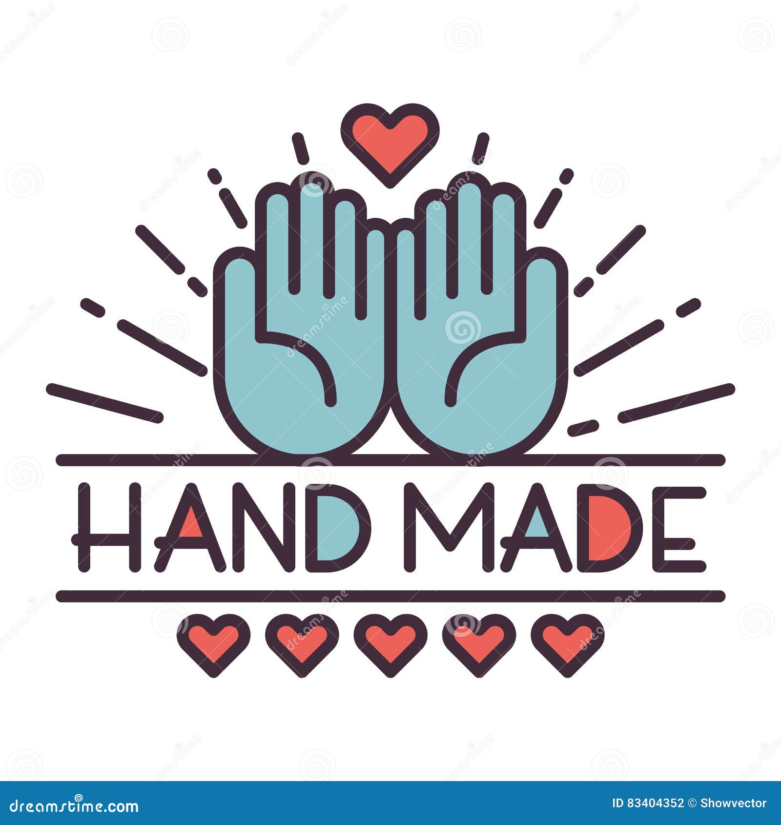 Handmade Logo Template Retro Needlework Craft Vector Image