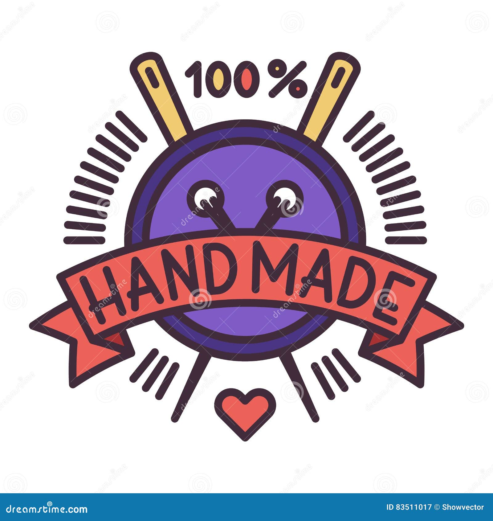 Handmade Needlework Badge Logo Vector Stock Vector - Illustration of ...