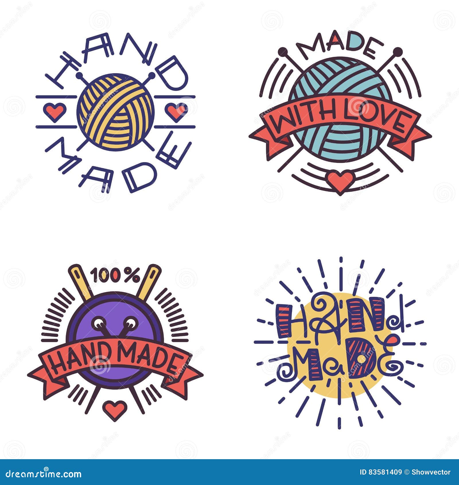 Handmade Needlework Badge Logo Vector Stock Vector - Illustration of ...