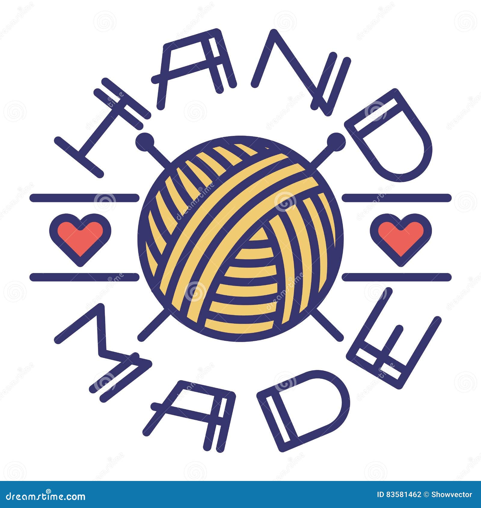 Handmade Needlework Badge Logo Vector Stock Vector - Illustration of ...