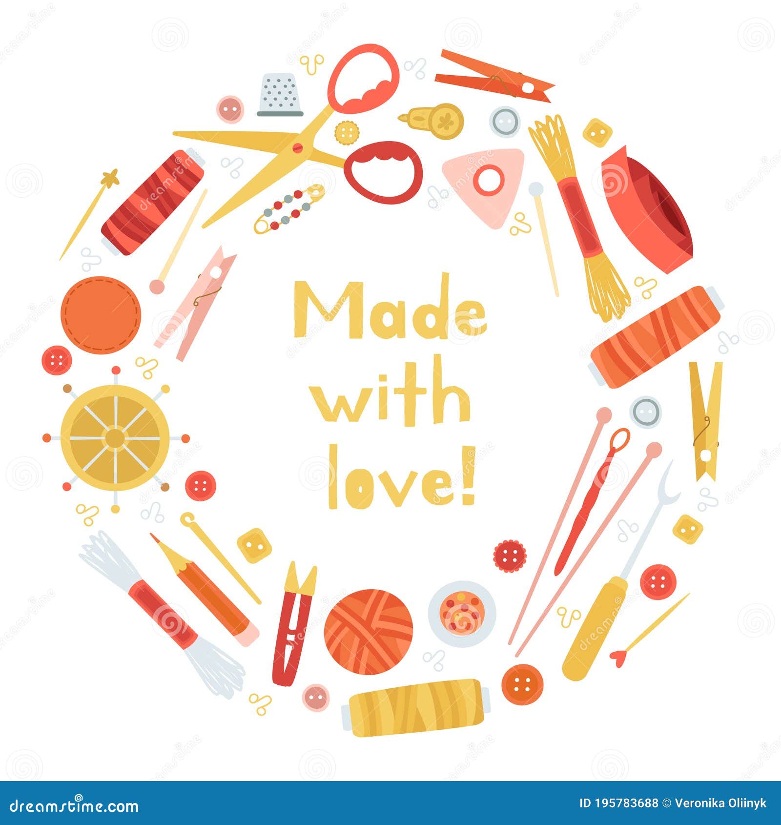 Handmade Needlework Concept. Creative Hobby Tools Circle Frame, Round ...