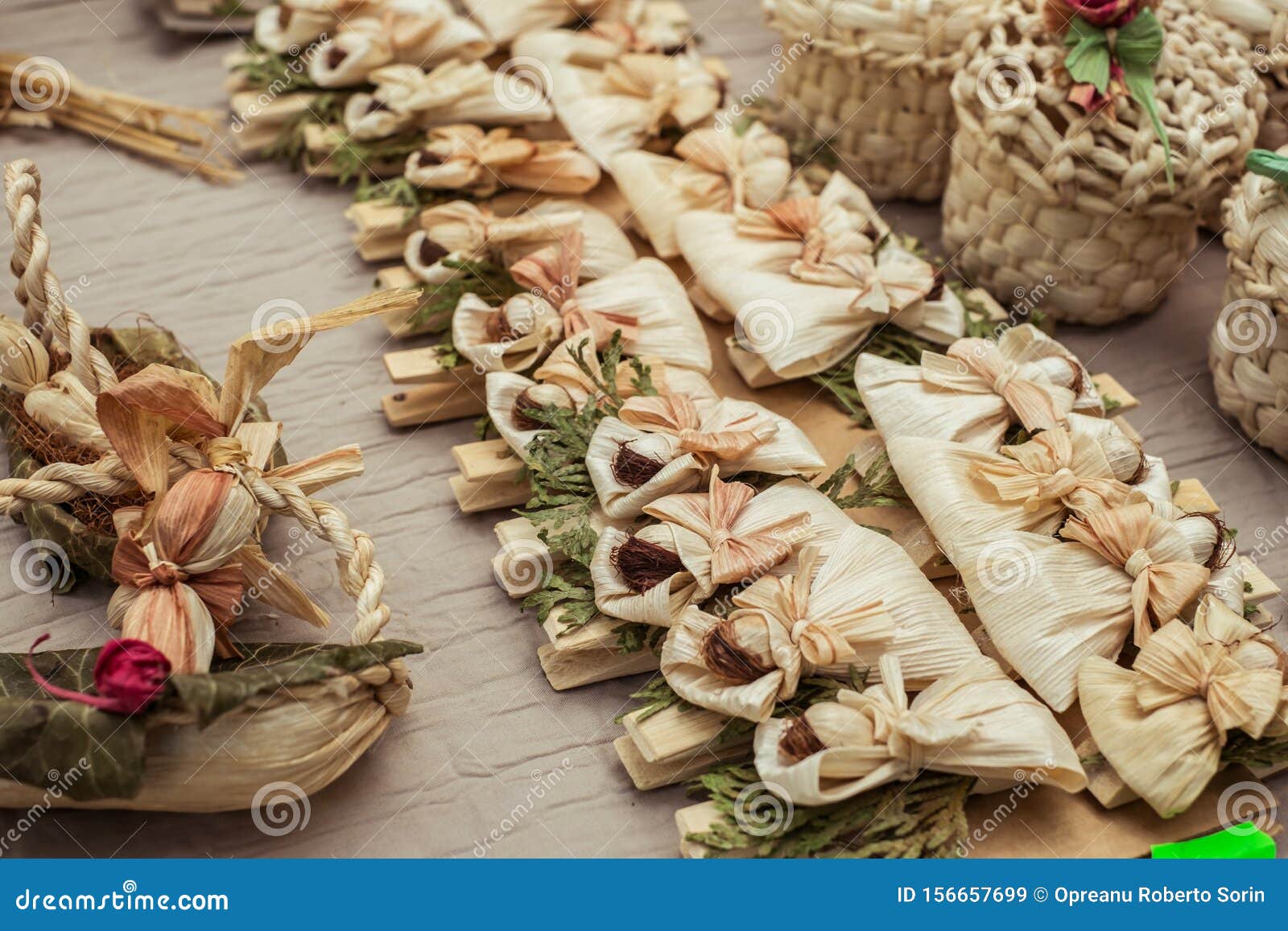 Handmade Objects Made from Corn Leaves Stock Image - Image of healthy ...