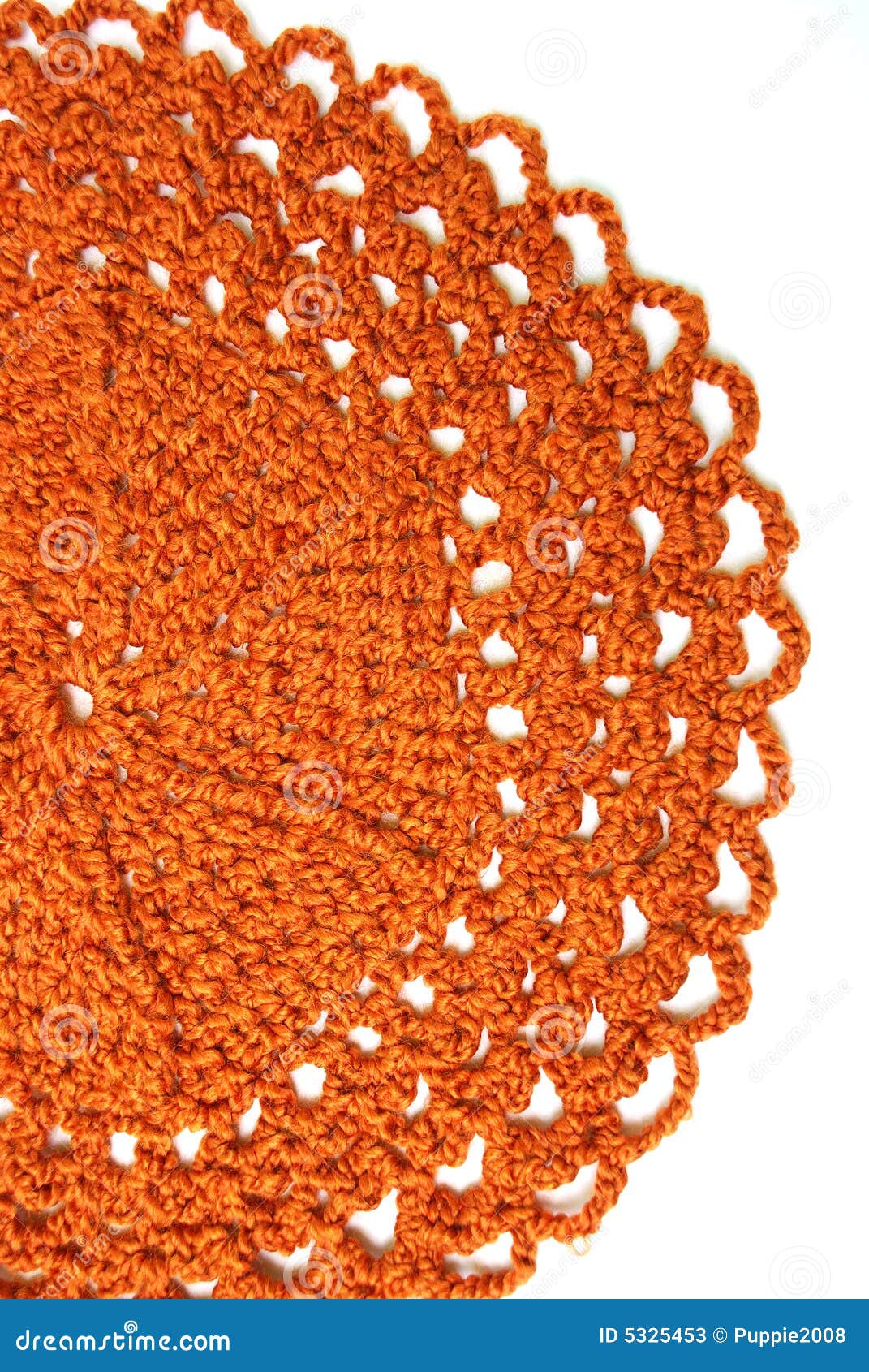 Handmade Orange Crochet Doily Stock Image - Image of creative, brown ...