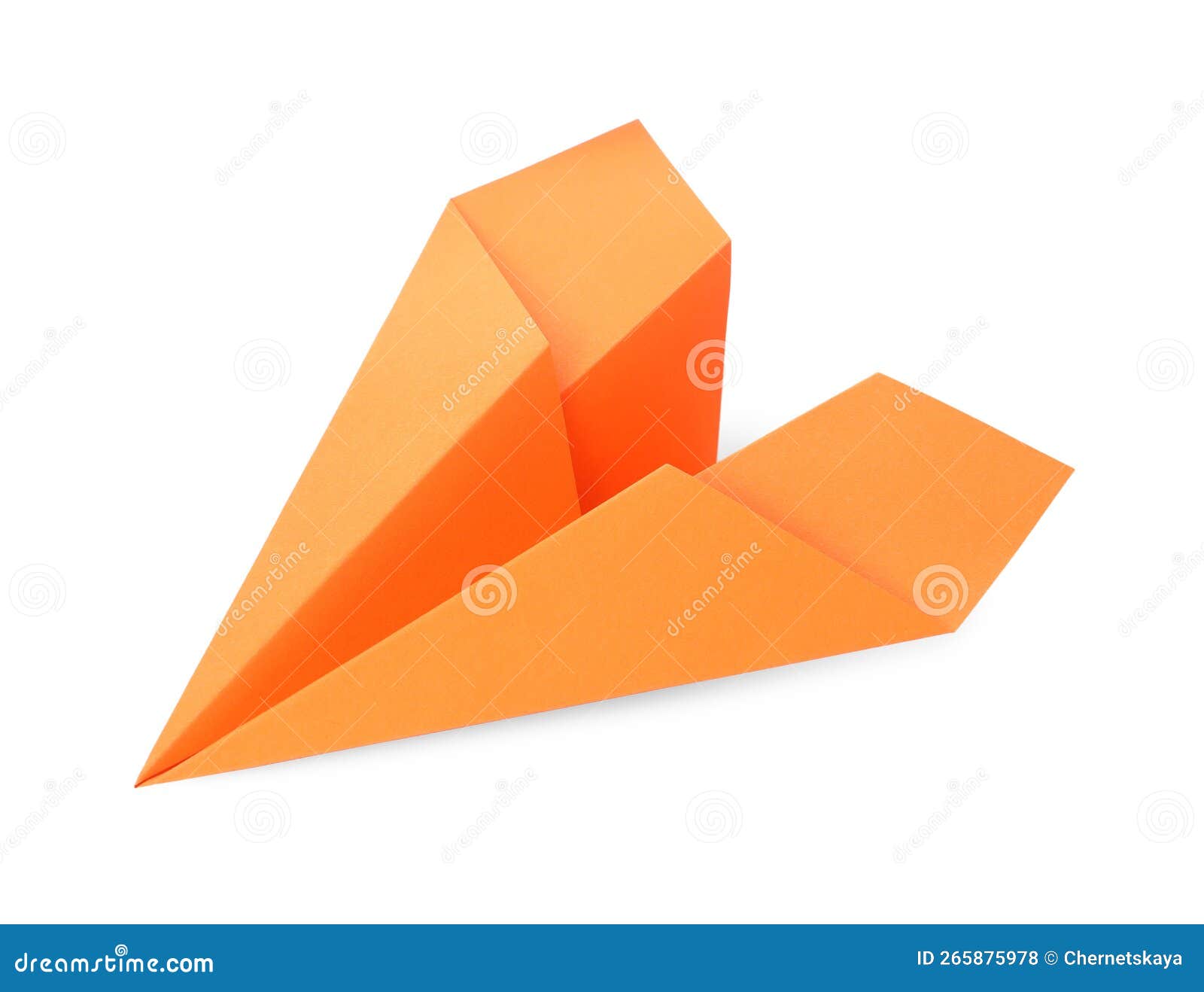 Handmade Orange Paper Plane Isolated on White Stock Photo - Image of ...