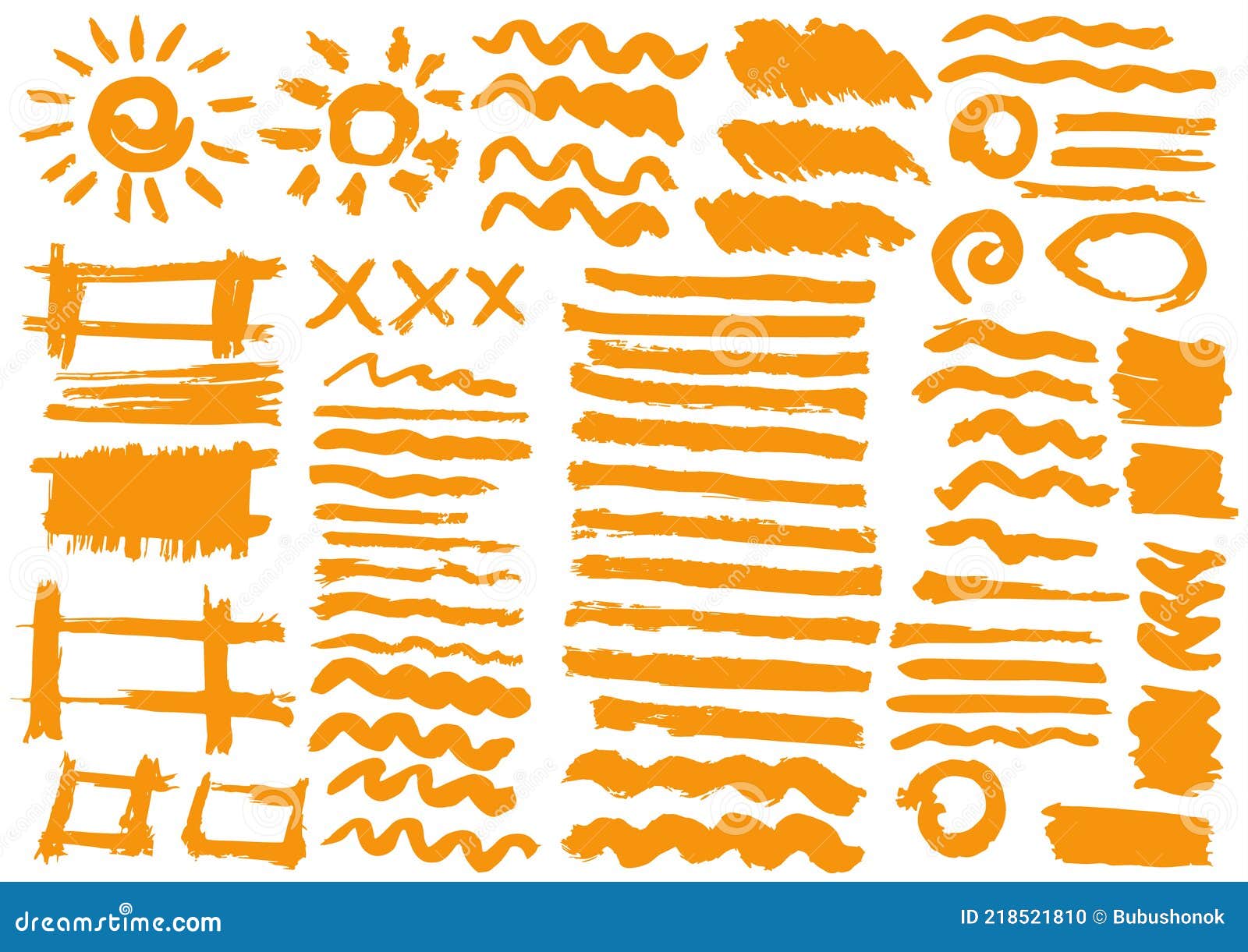 Handmade. Original Textures, Hand Draw. Brushes, Frames Vector ...