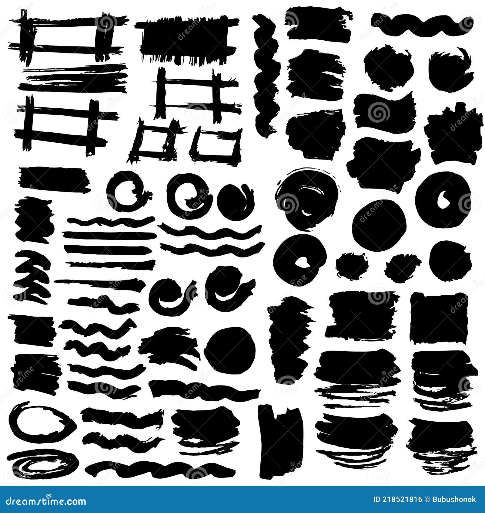 Handmade. Original Textures, Hand Draw. Brushes, Frames Vector ...