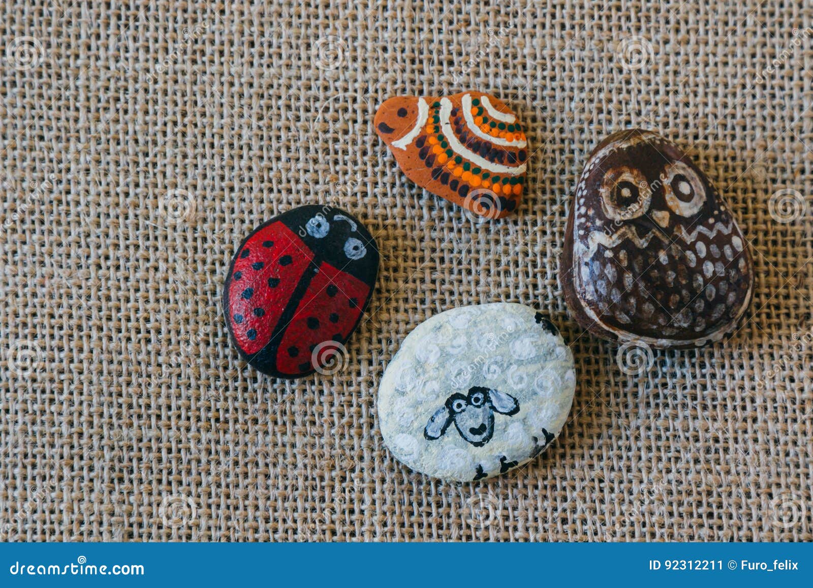 Handmade painted stone stock image. Image of pebbles - 92312211