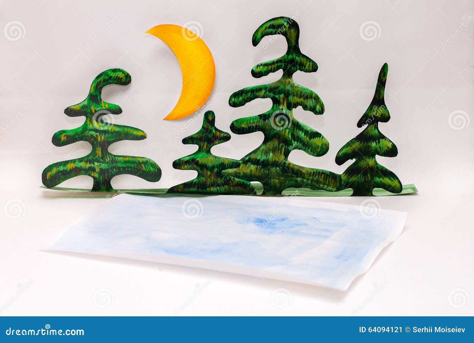 Handmade paper forest stock image. Image of moon, celebrate - 64094121