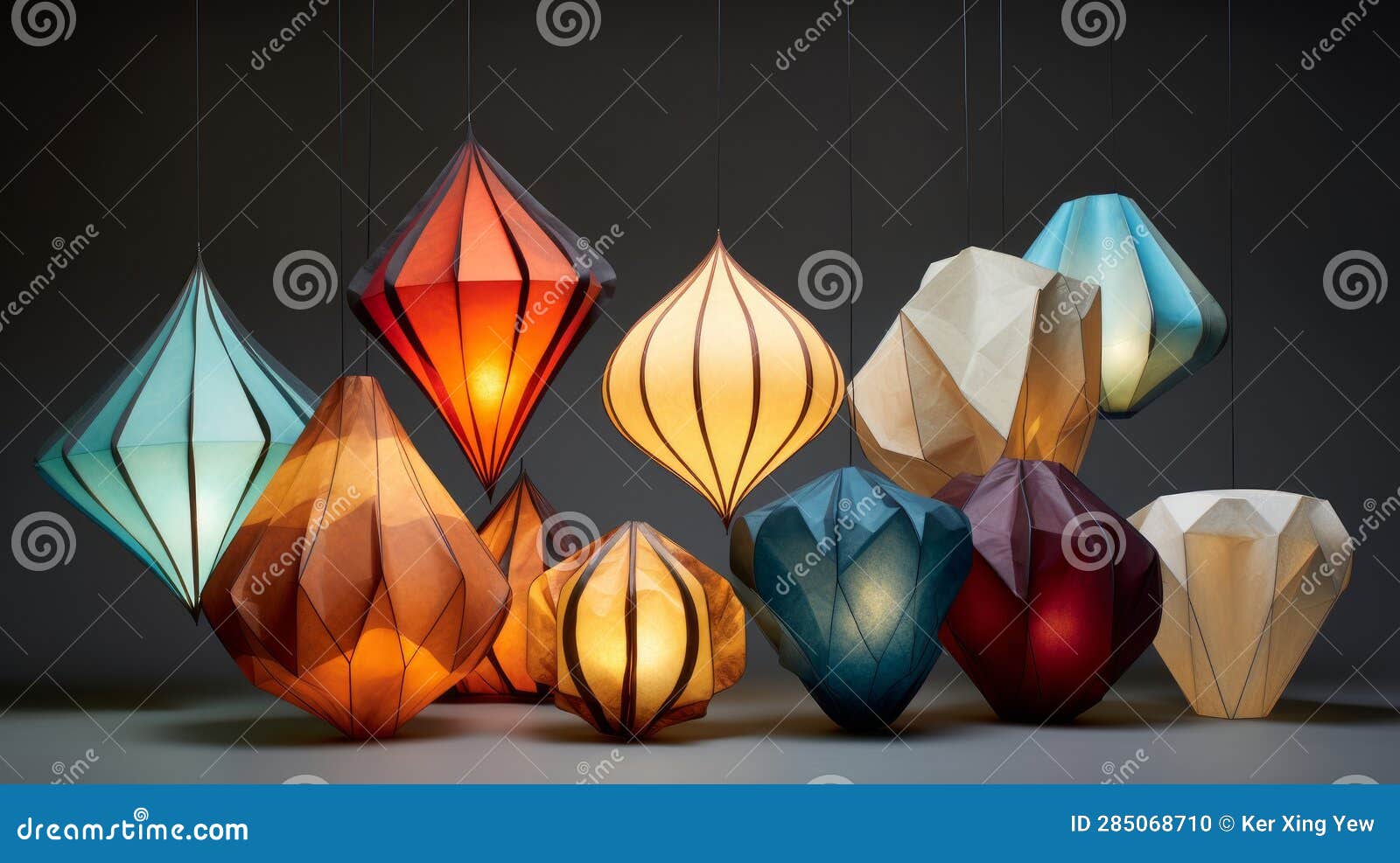 Handmade paper lanterns stock illustration. Illustration of beautiful ...