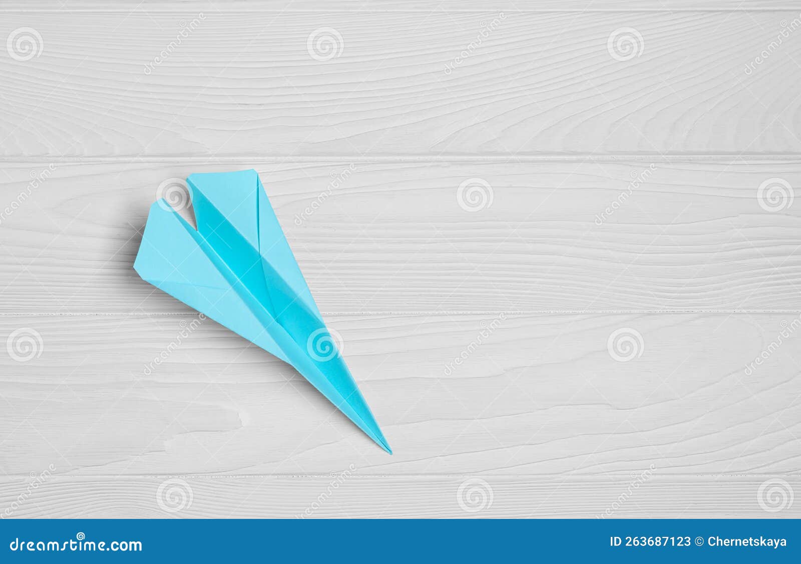 Handmade Paper Plane on White Wooden Table, Top View. Space for Text ...