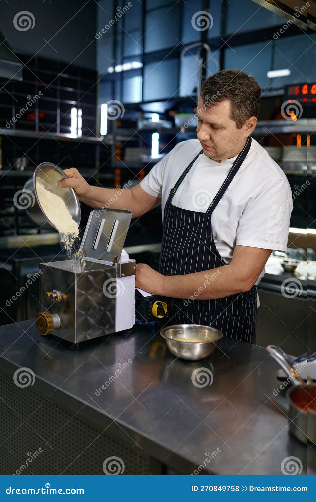Handmade Pasta Preparation Process at Professional Restaurant Kitchen ...