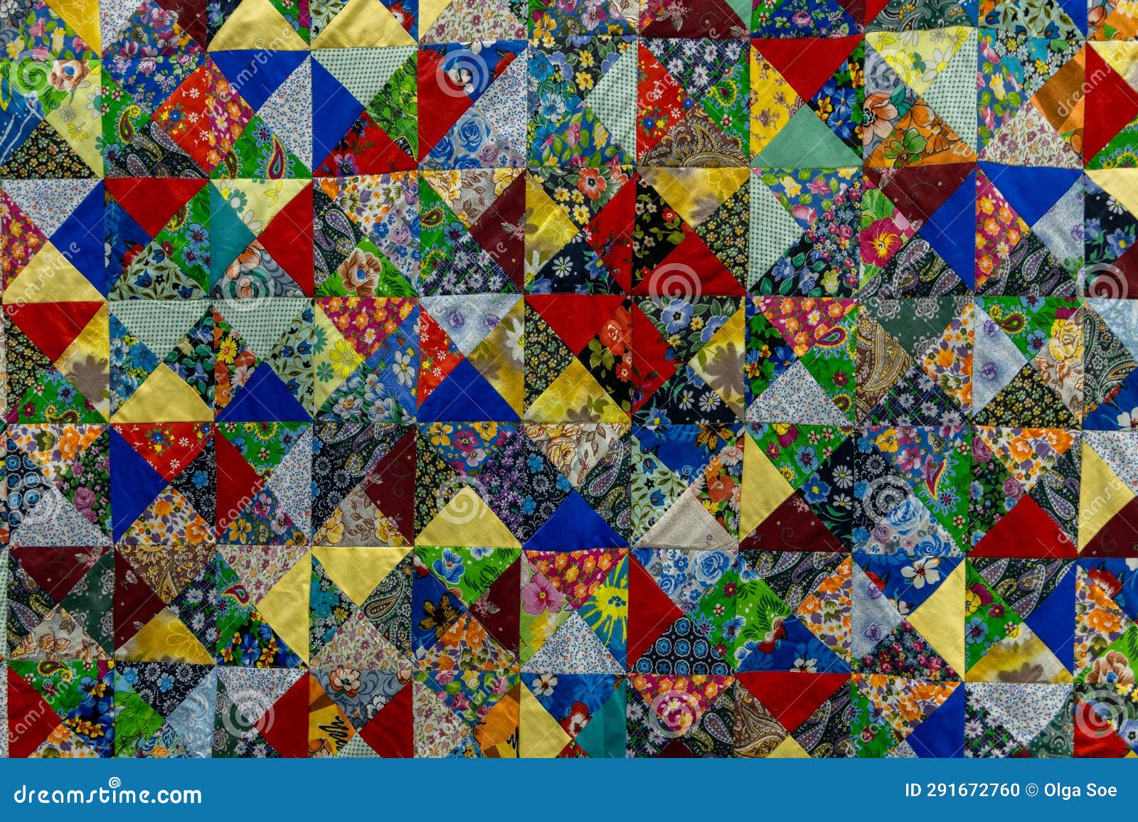 Handmade Patchwork Quilt Background with Colorful Rustic Ethnic ...
