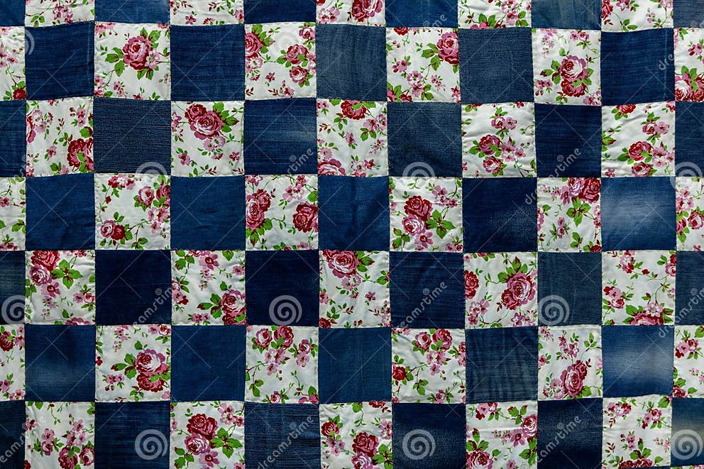 Handmade Patchwork Quilt Background with Colorful Rustic Ethnic Geometric Pattern Stock Image ...
