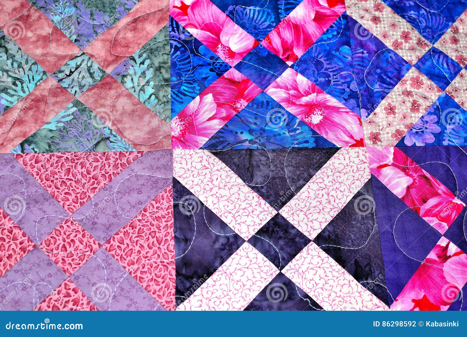 Handmade Patchwork Quilt Texture Backround Stock Photo - Image of ...
