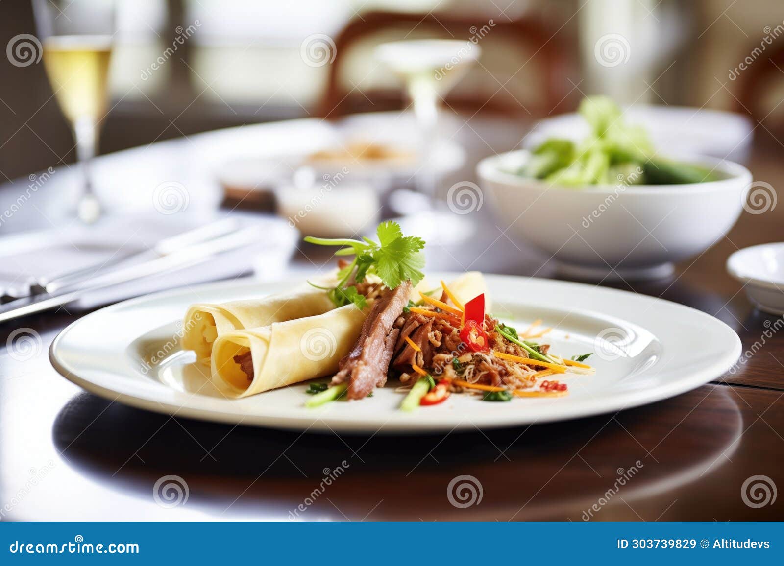 Handmade Peking Duck Spring Rolls Stock Image - Image of crispy ...