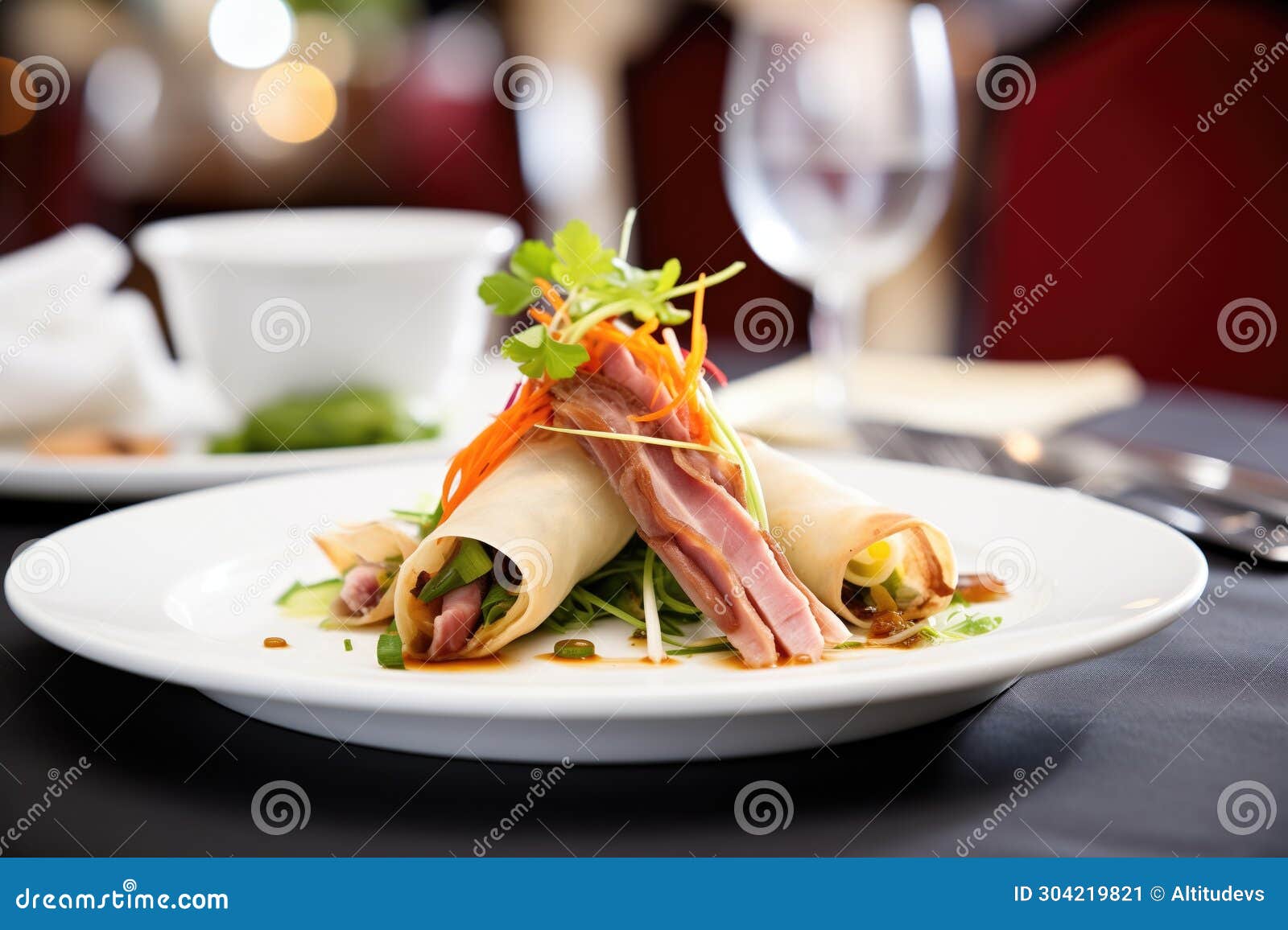 Handmade Peking Duck Spring Rolls Stock Image - Image of crispy ...