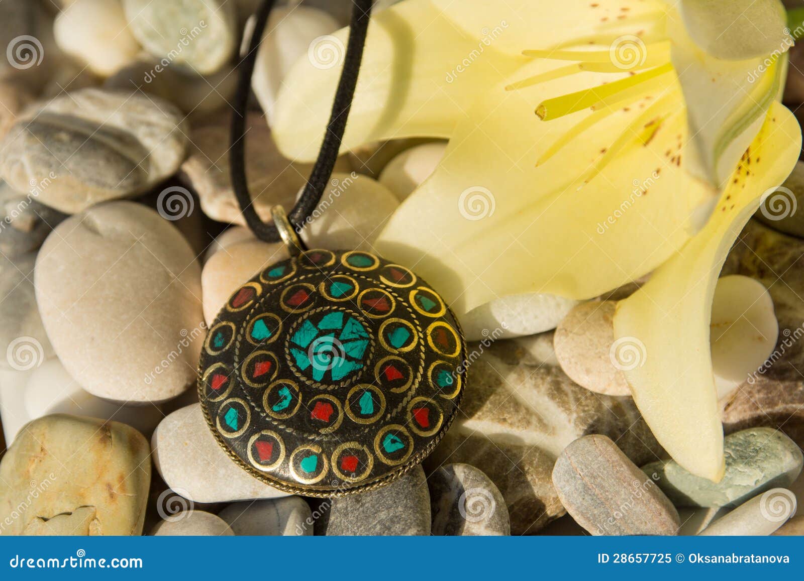 Handmade Pendant from Nepal Stock Image - Image of bead, accessory ...