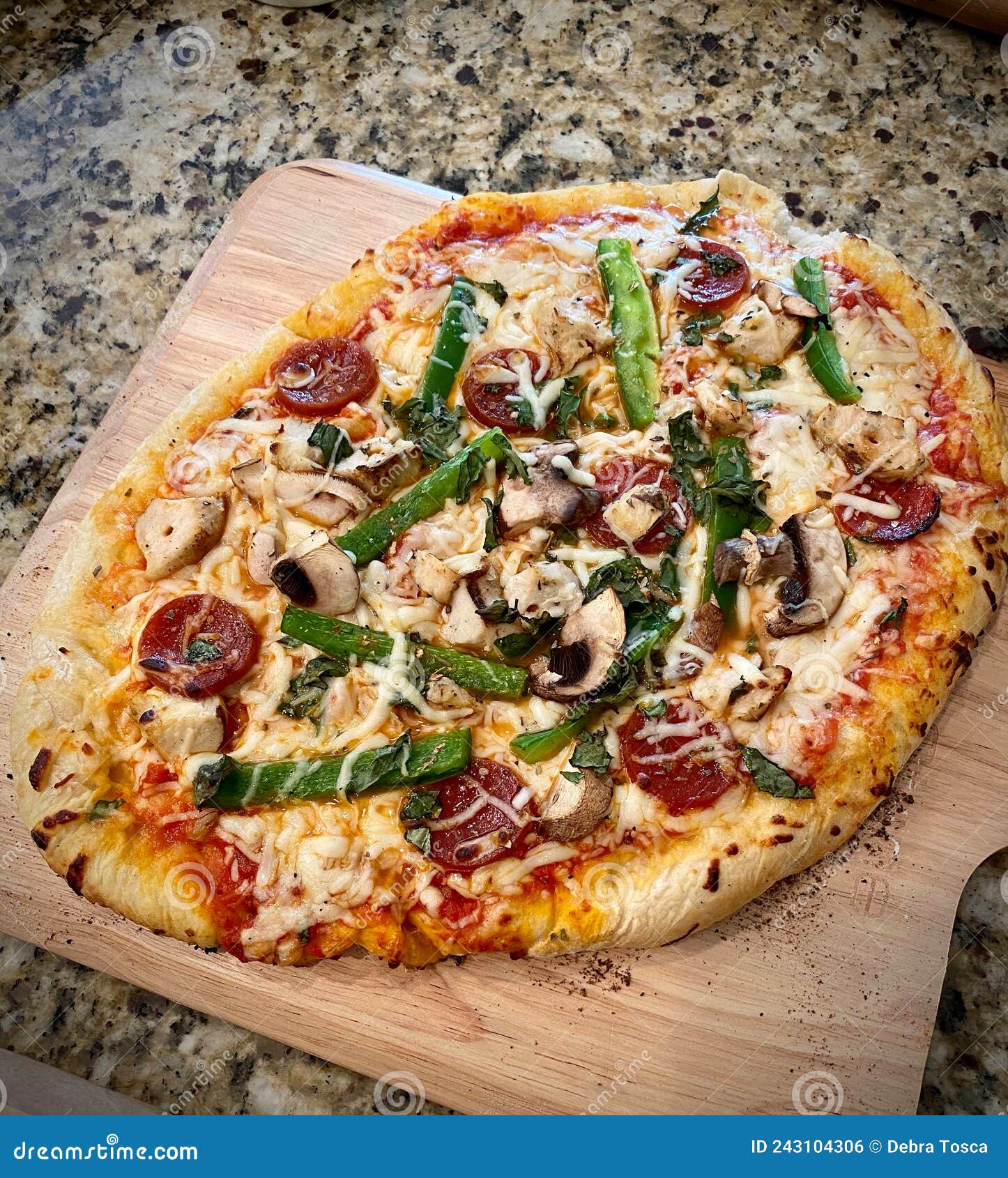 Handmade pizza stock photo. Image of peppers, cheese - 243104306