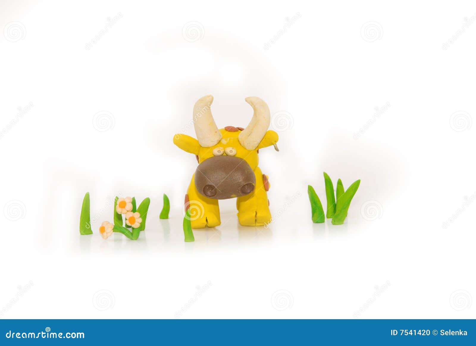 Handmade Plasticine Yellow Bull Stock Photo - Image of yellow, bull ...