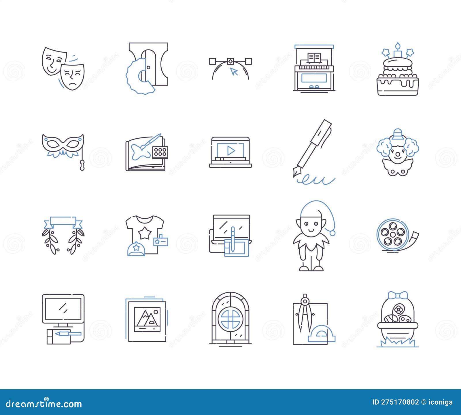 DIY Projects Outline Icons Collection. Crafts, Modelling, Building ...