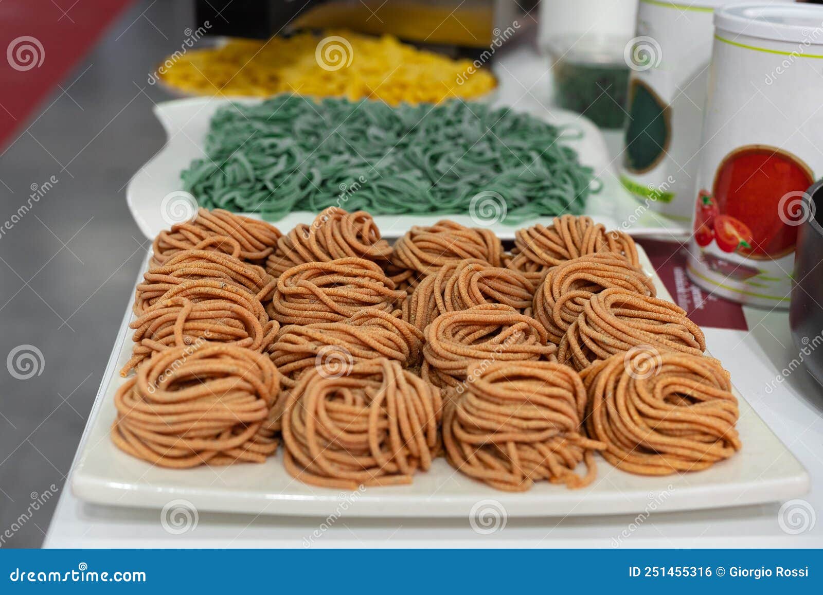 Handmade Raw â€œGuitar Spaghettiâ€ with Whole Wheat Flour Stock Photo ...