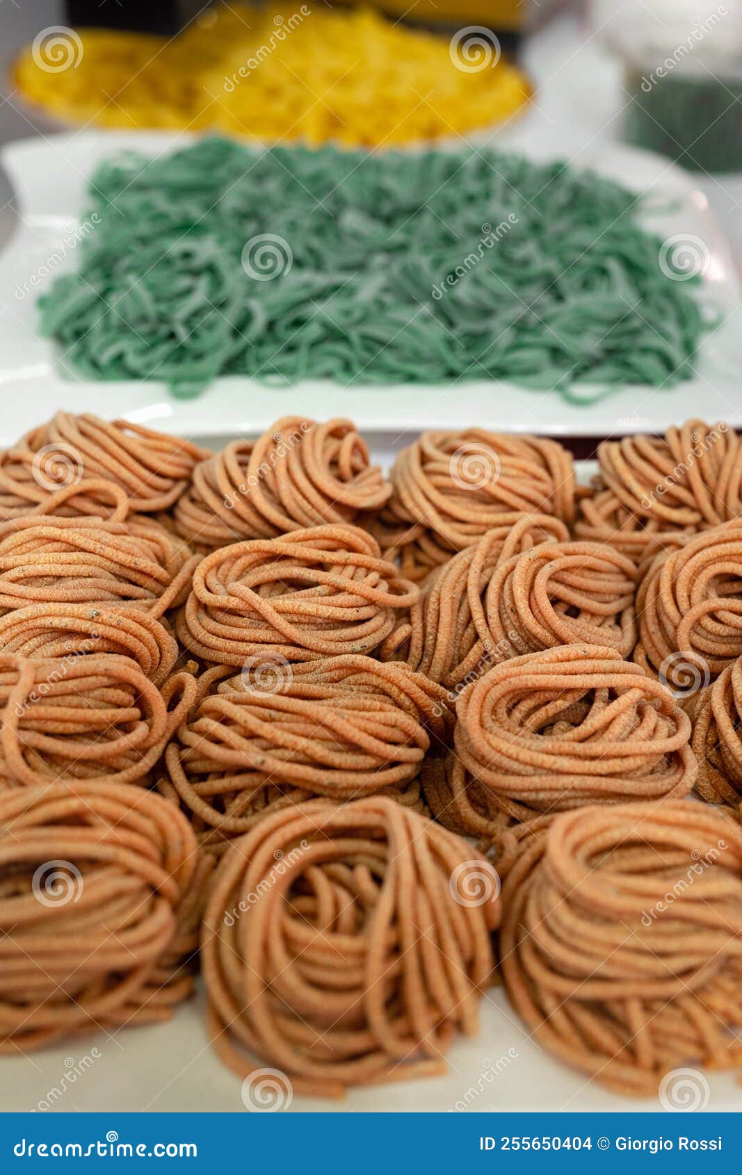 Handmade Raw â€œGuitar Spaghettiâ€ with Whole Wheat Flour Stock Photo ...