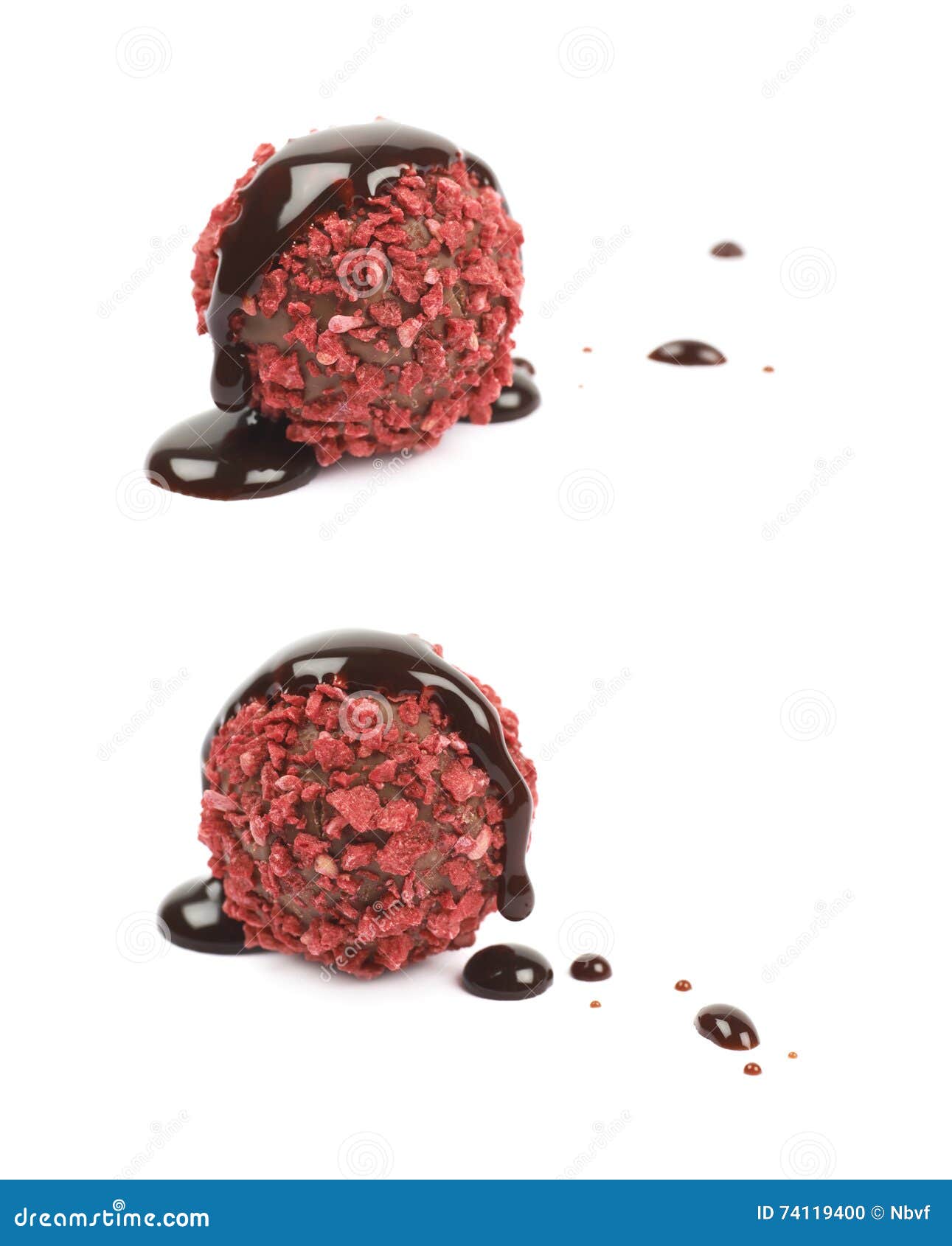 Handmade Red Candy Ball Isolated Stock Photo - Image of sprinkled ...