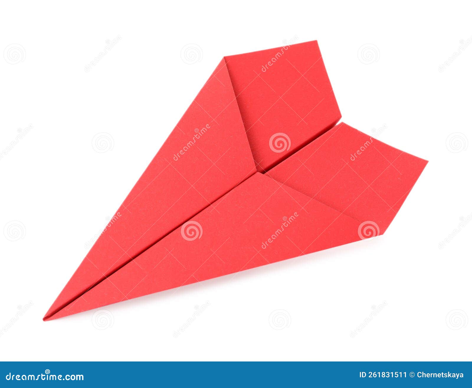 Handmade Red Paper Plane Isolated on White Stock Image - Image of ...