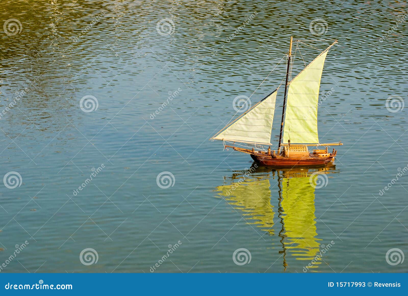 Handmade Remote Control Sailboat on Lake Stock Image - Image of little ...