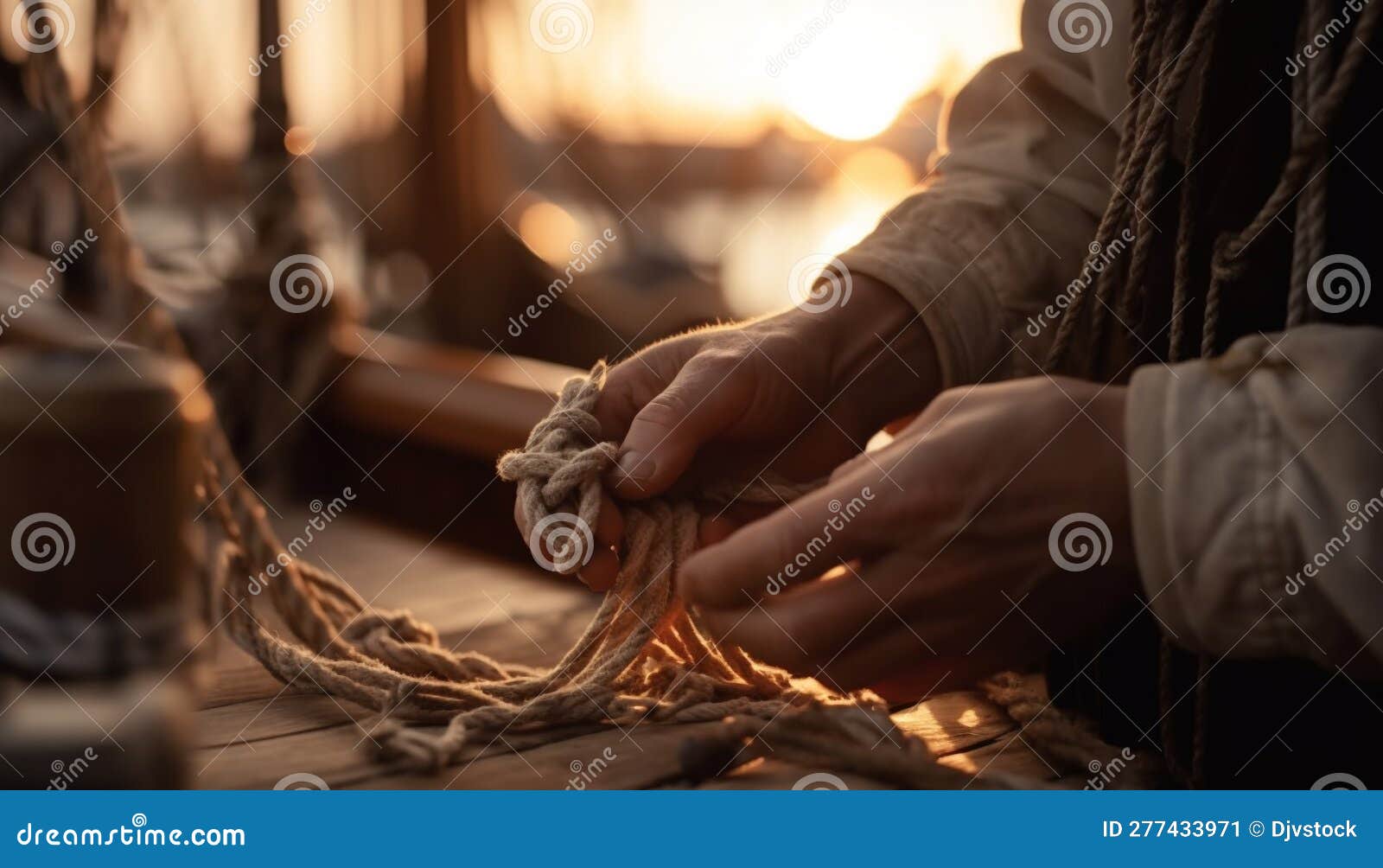 Handmade Rope Tied Knot for Nautical Vessel Generated by AI Stock ...