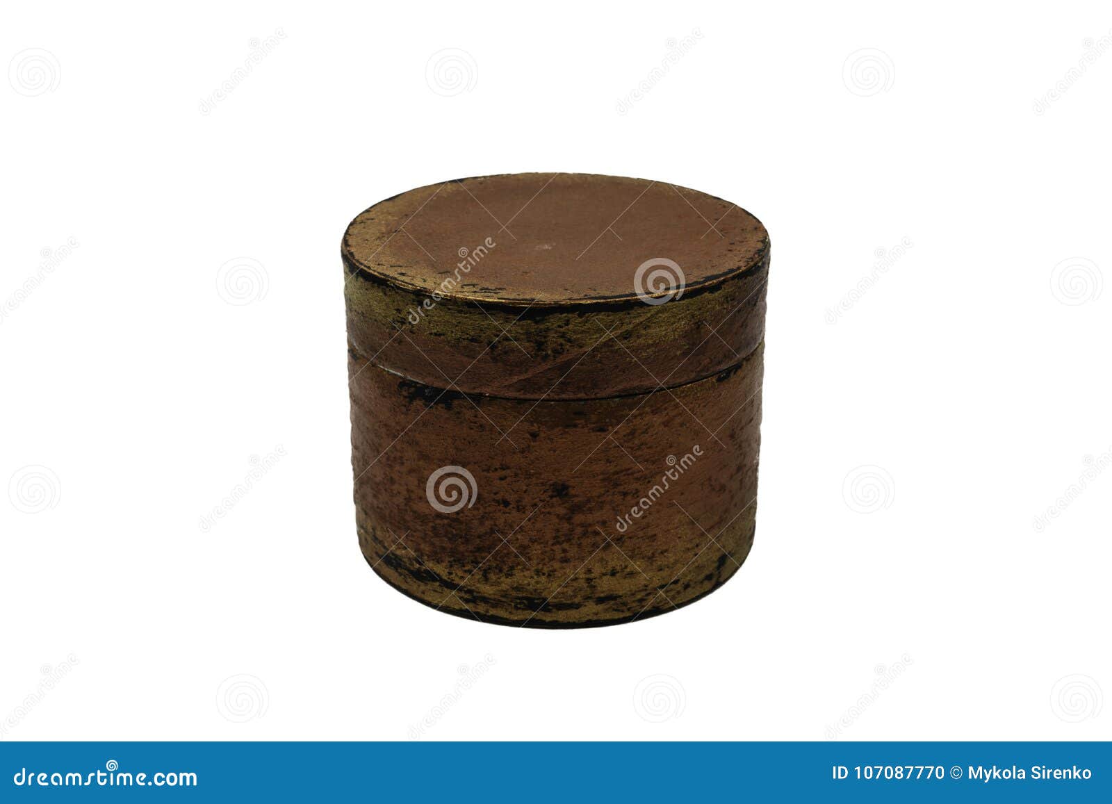 Handmade Round Box with a Lid Isolated on White Background Stock Photo ...