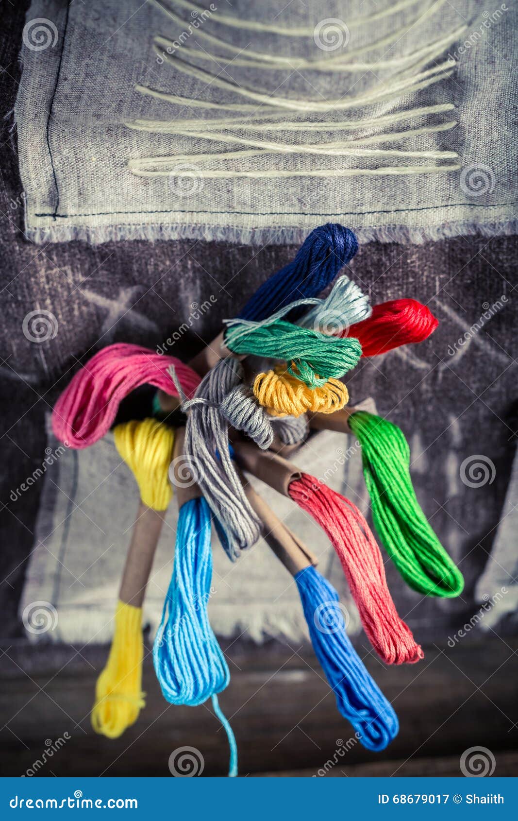 Handmade Sewing Cloth Made of Threads, Needles and Buttons Stock Image ...