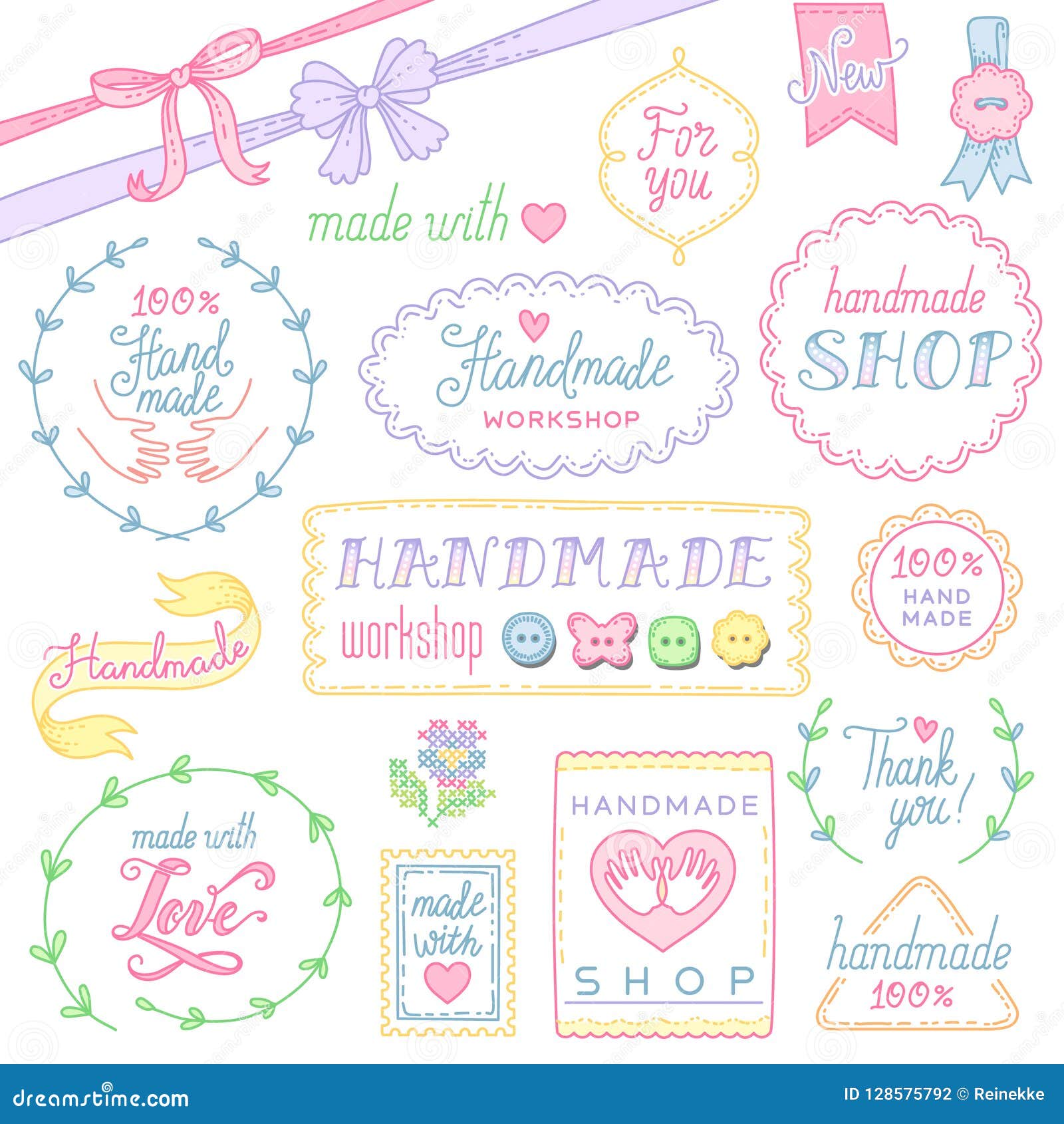 Handmade shop design stock vector. Illustration of cute - 128575792