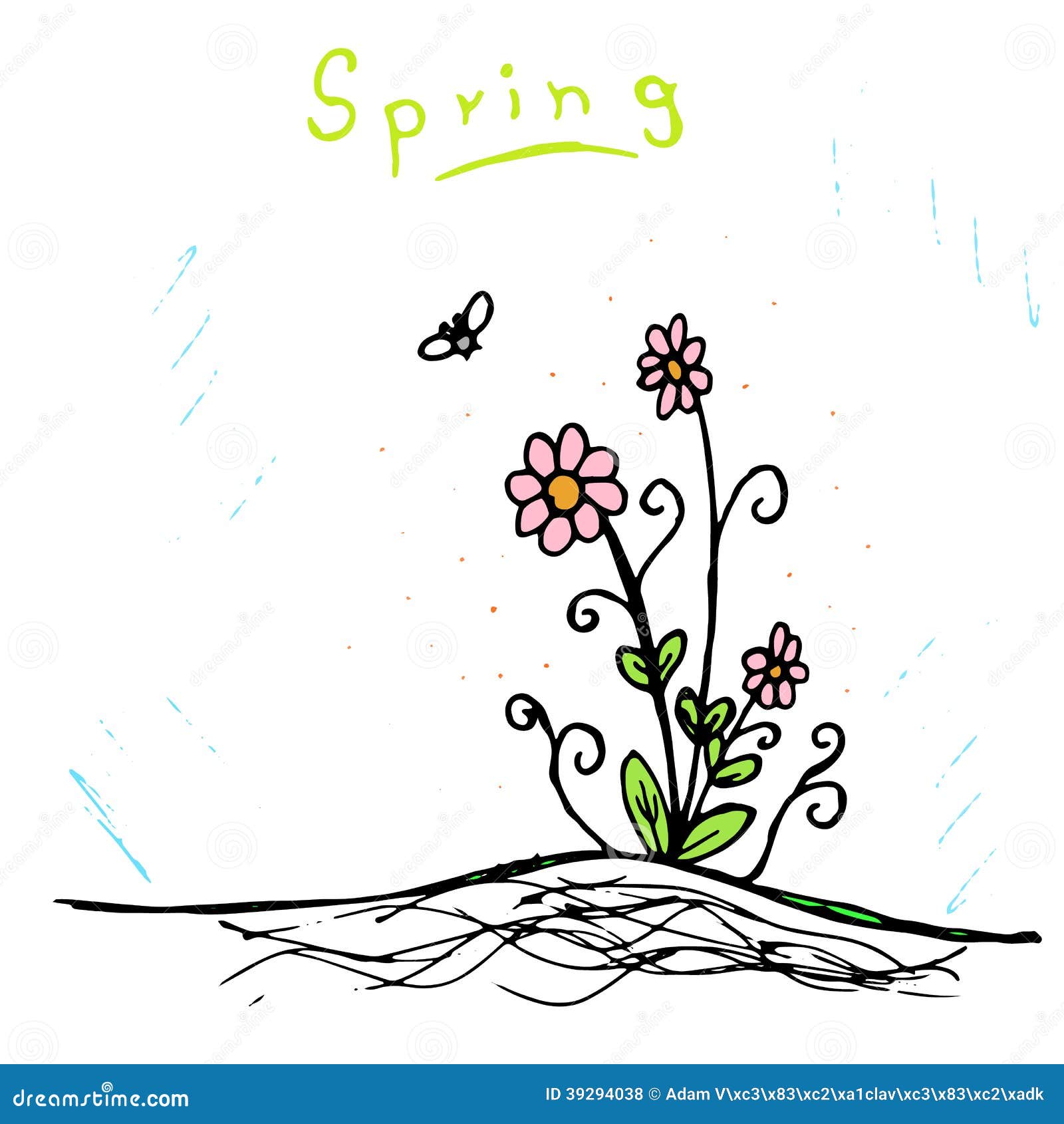 Handmade Sketch of Spring Flower Stock Vector - Illustration of ...