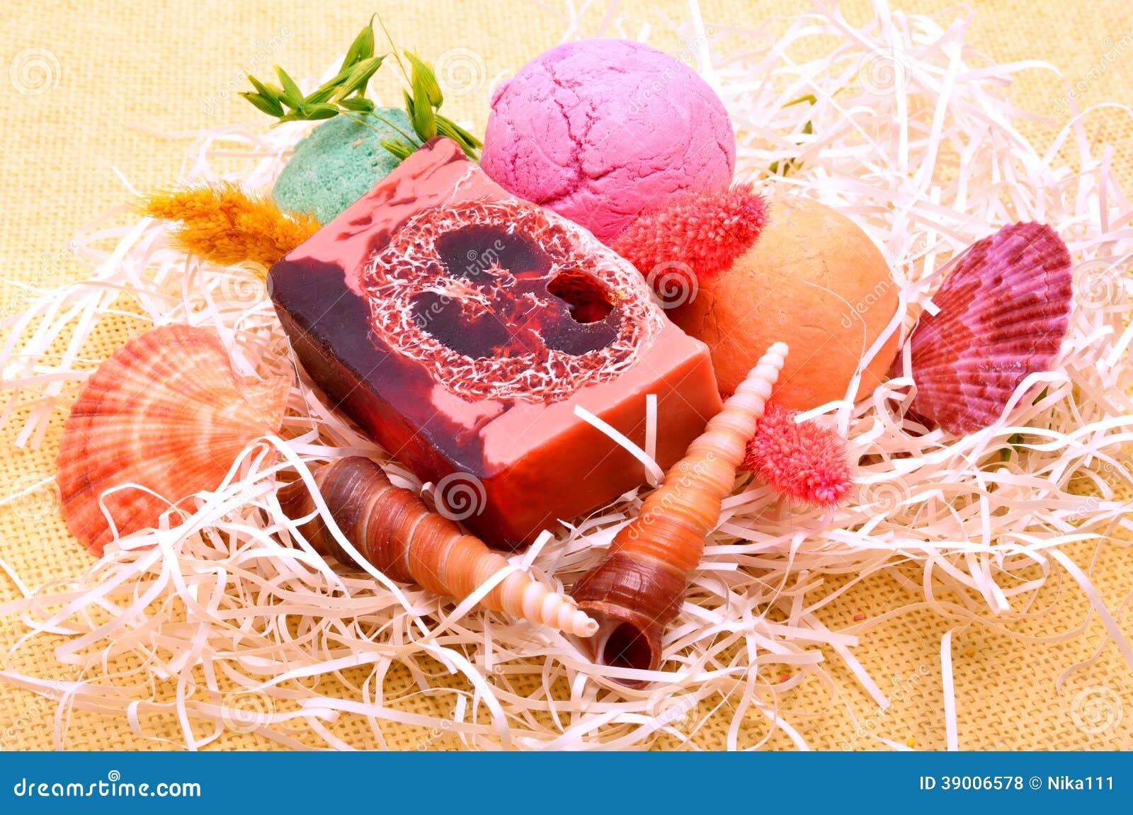 Handmade Soap, Bath Bombs and Seashells Stock Photo - Image of bombs ...