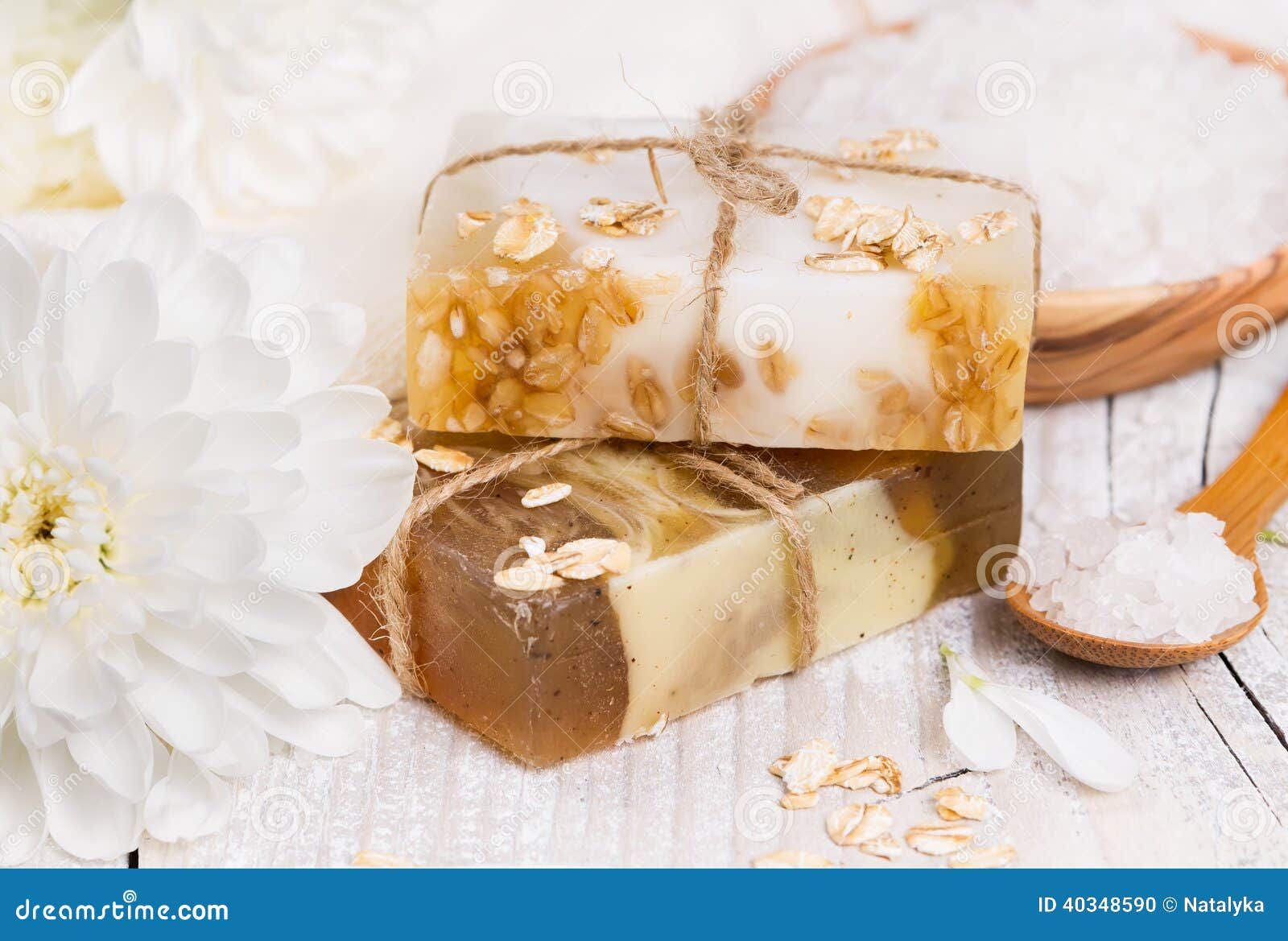Handmade Soap with Oat Flakes. Stock Photo - Image of natural, bath ...