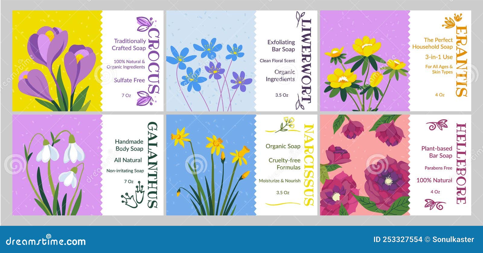 Galanthus Handmade Body Soap Package Emblem Vector | CartoonDealer.com ...