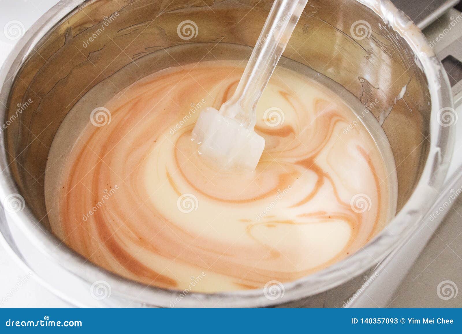 Handmade Soap Process, Mixing Natural Clay with Soap Batter Stock Image ...