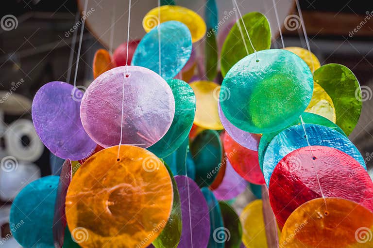 Handmade Souvenir Decorated With Colorful Art Glass Different Shapes Stock Image Image Of