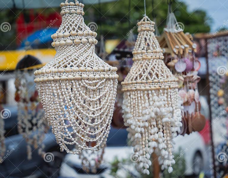 Handmade Souvenir Decorated with Different Sea Shells Stock Photo ...
