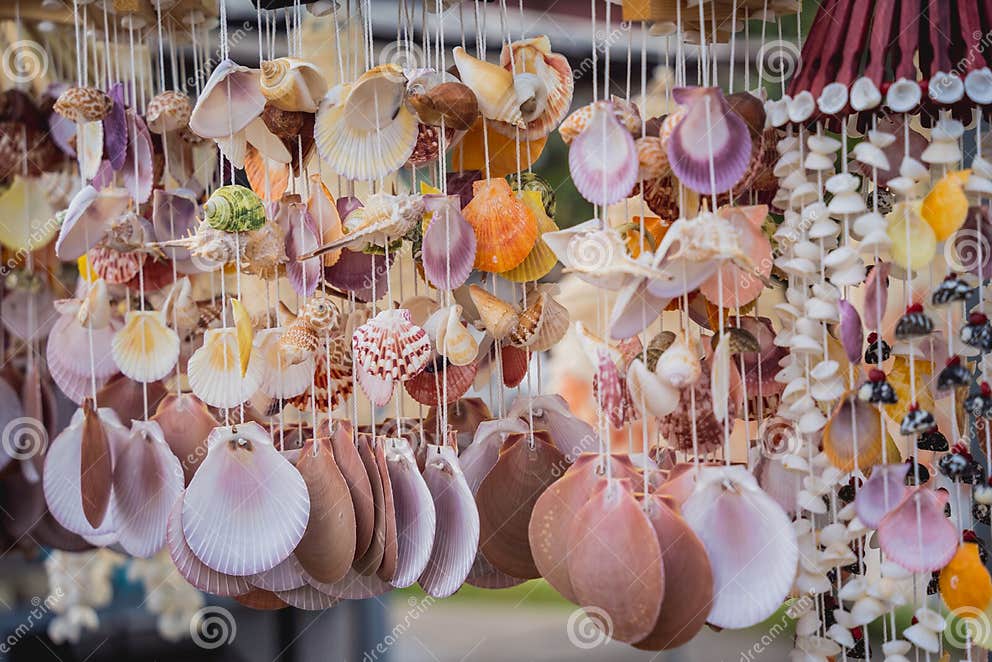 Handmade Souvenir Decorated with Different Sea Shells Stock Image ...