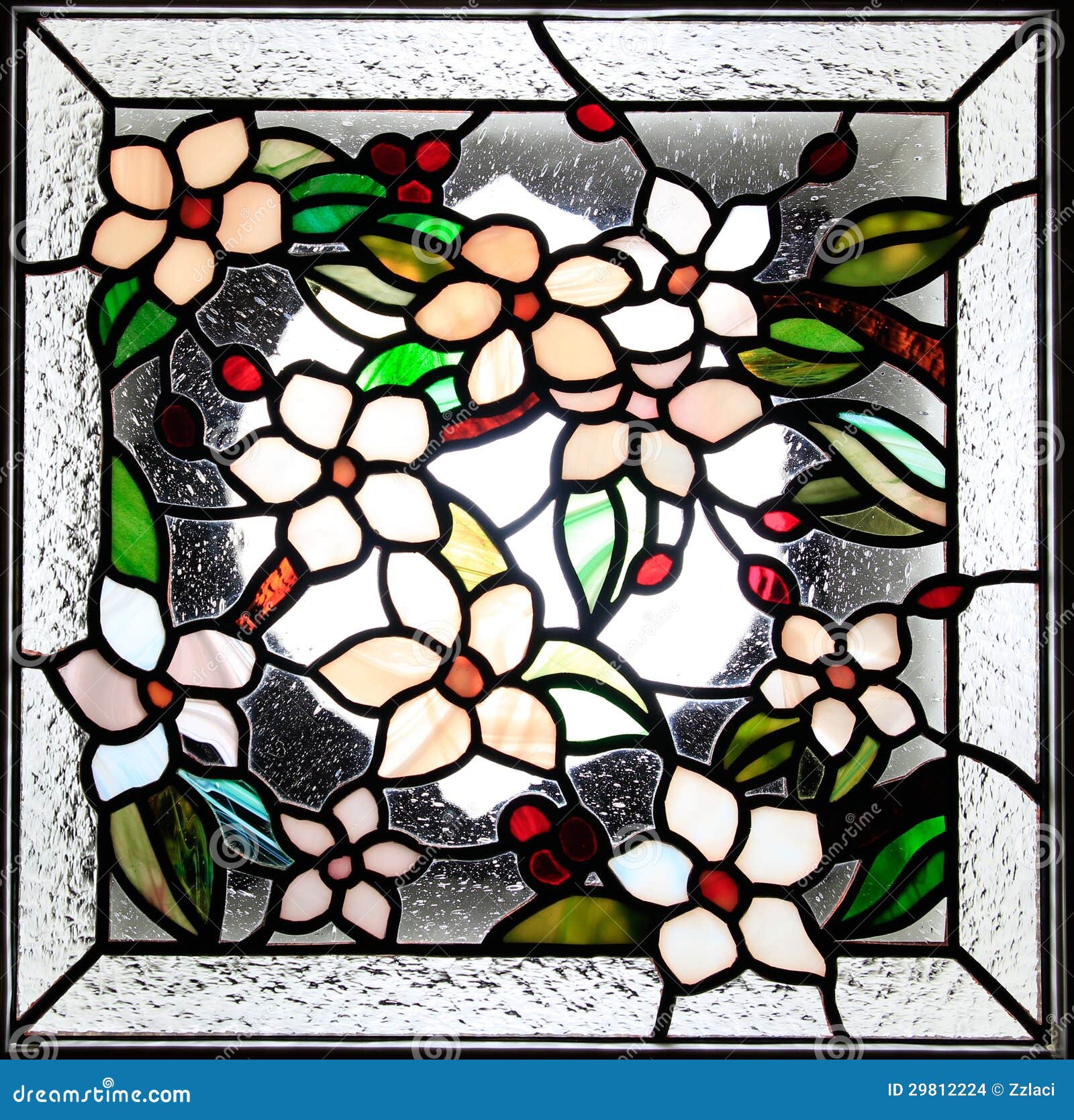 Floral stained glass panel stock photo. Image of ring - 29812224