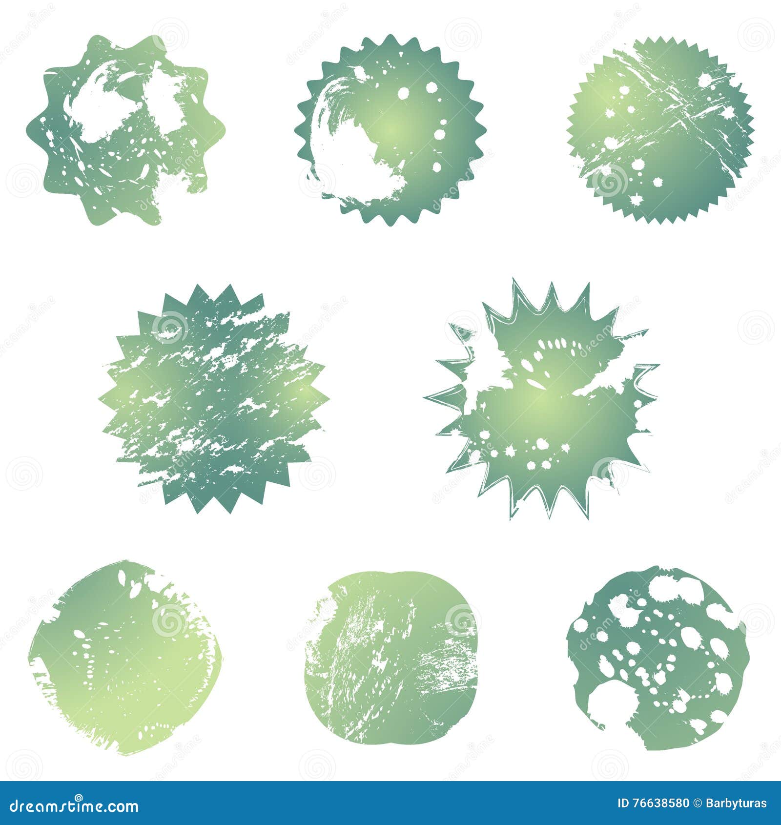 Handmade Stamp Set and Ink Stains, Textures, Abstract Shapes Stock ...