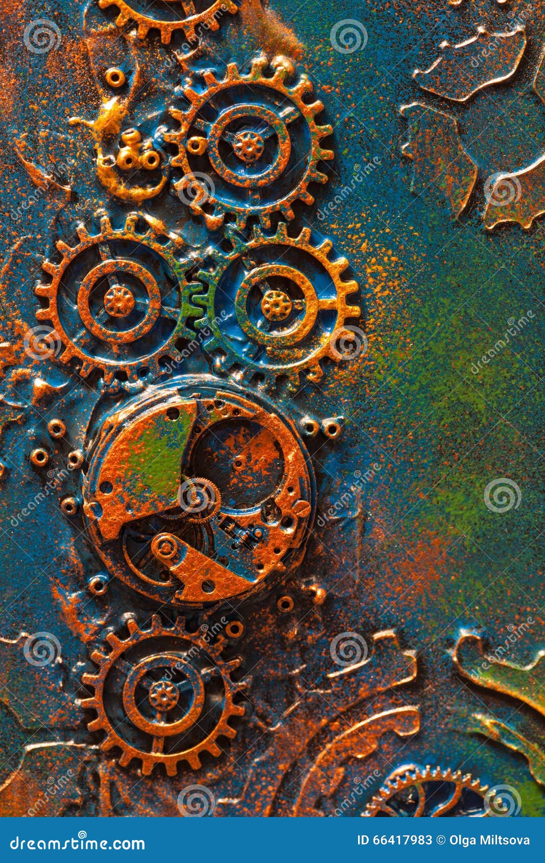 Handmade Steampunk Background Mechanical Cogs Wheels Clockwork Stock ...