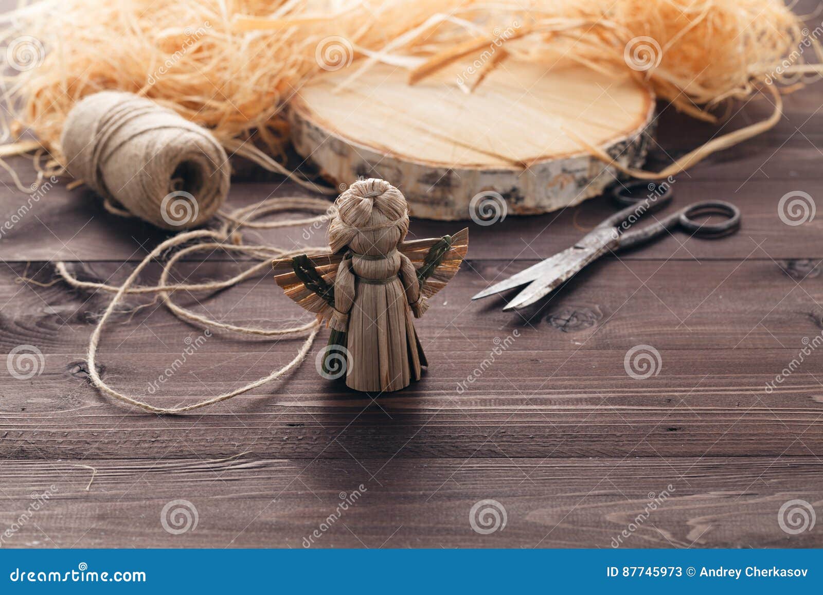 Handmade straw angel stock image. Image of sunny, religious - 87745973