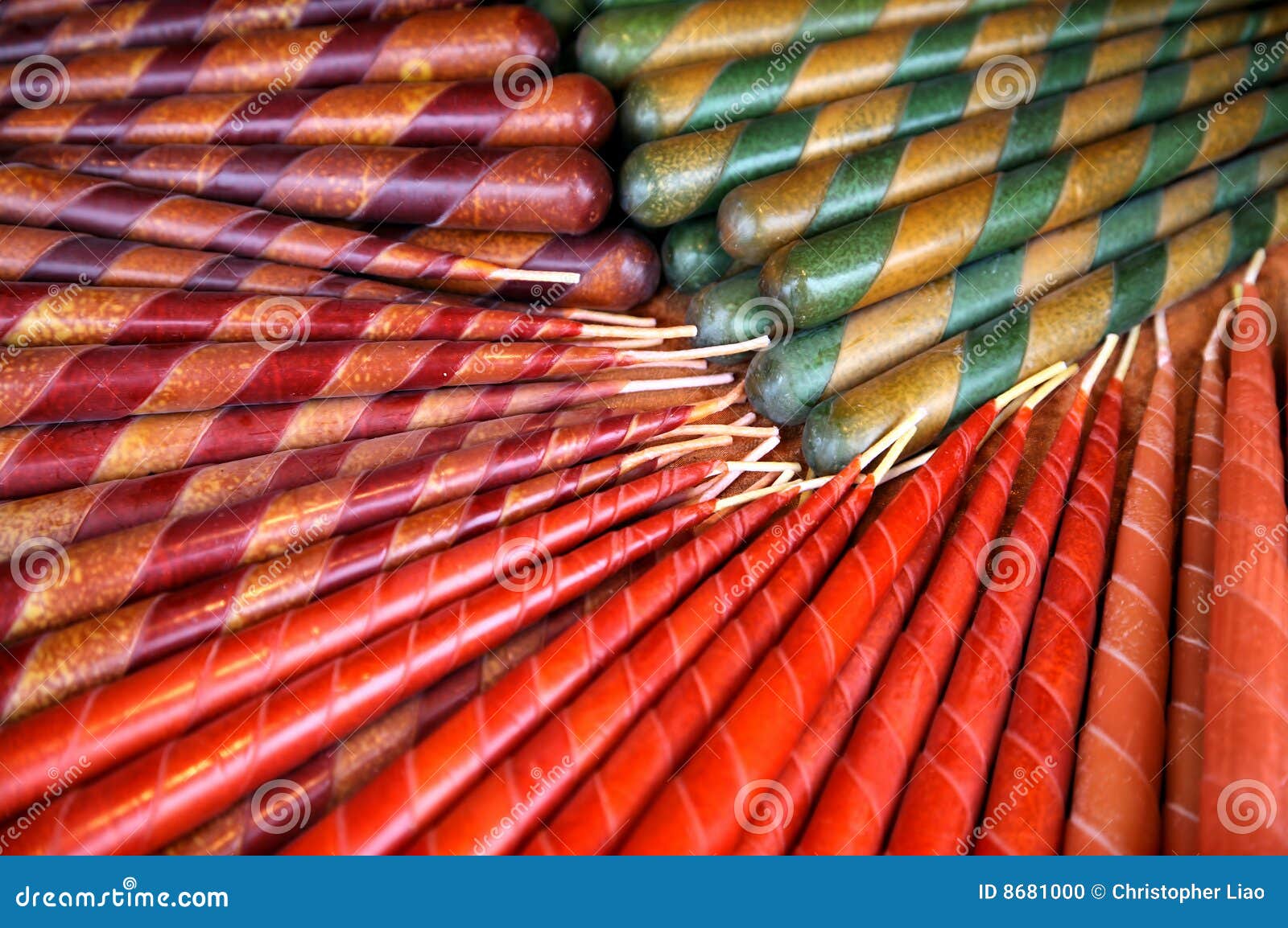 Handmade Striped Candles stock photo. Image of heat, yellow - 8681000